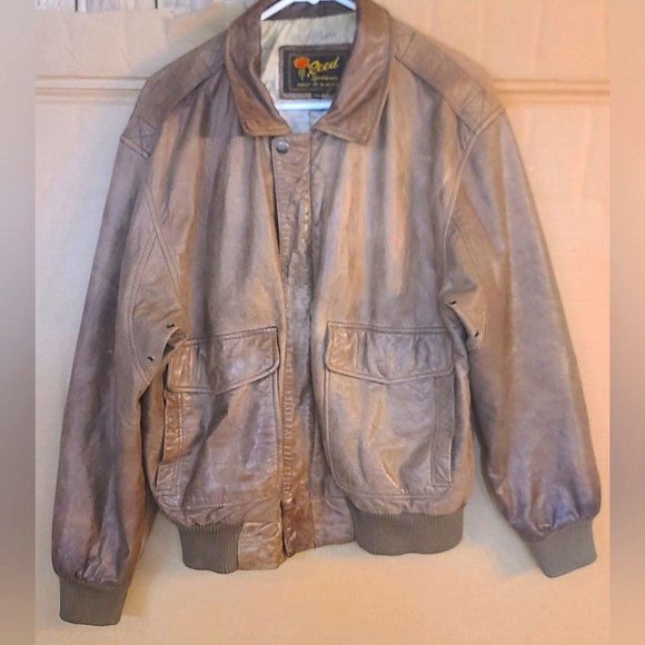 Reed | Jackets & Coats | Vintage Reed Brown Leather Jacket With Map Of ...